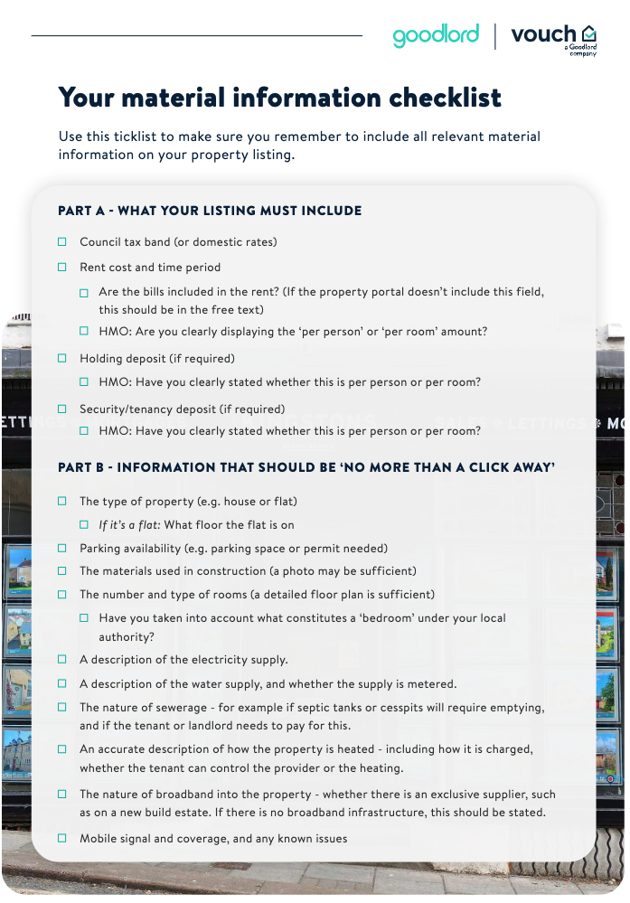 INFOSHEET: Material information checklist