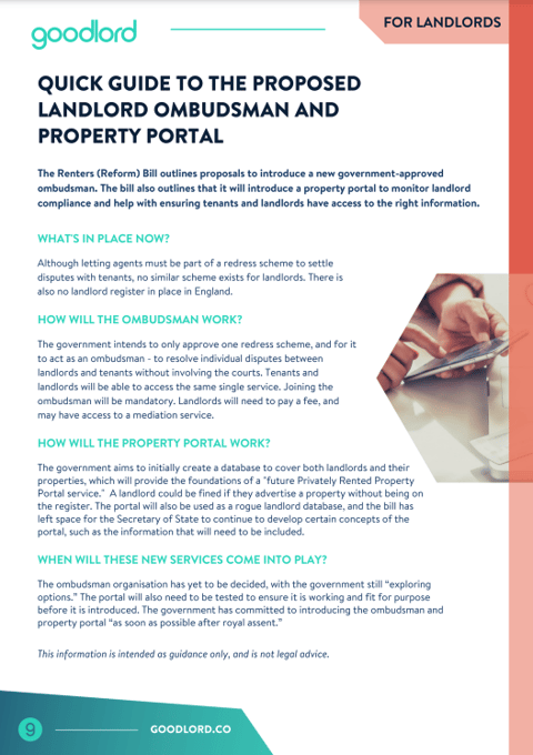 INFOSHEET: Quick guide to the proposed landlord ombudsman and property ...